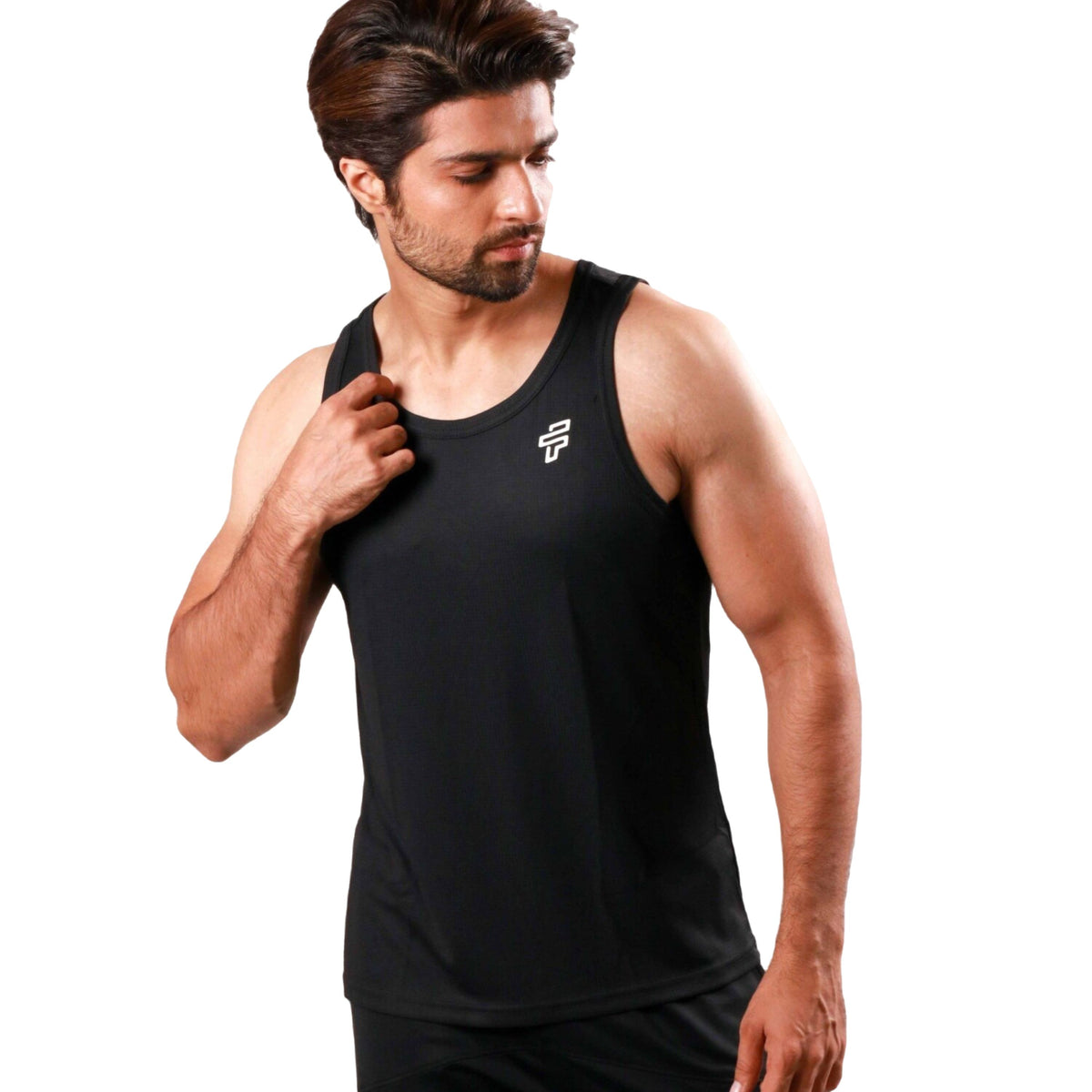 Training Singlet-Stringer - Black | Lightweight Gym Stringer – Flecto